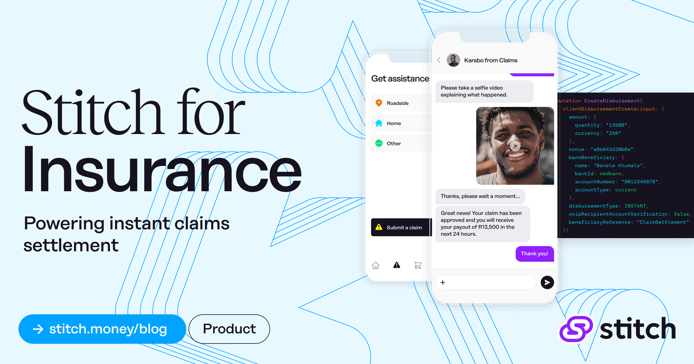 Stitch for Insurance: Powering instant claims settlement